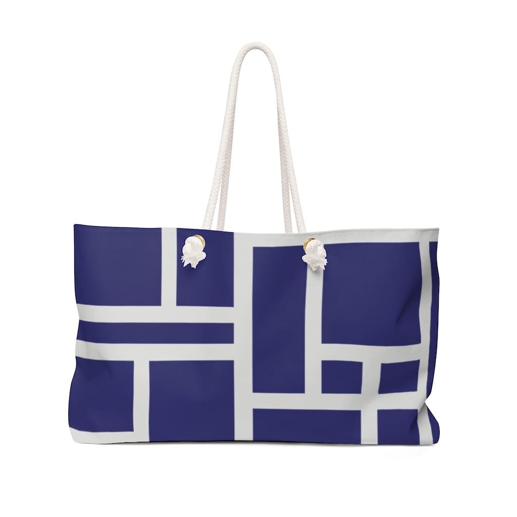 Weekender Tote Bag - Blue Colorblock – inQue.Style